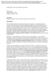 Exploring the value of the tripartite assessment of students in pre-registration midwifery ...